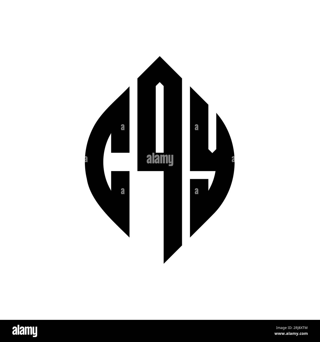 CQY circle letter logo design with circle and ellipse shape. CQY ...