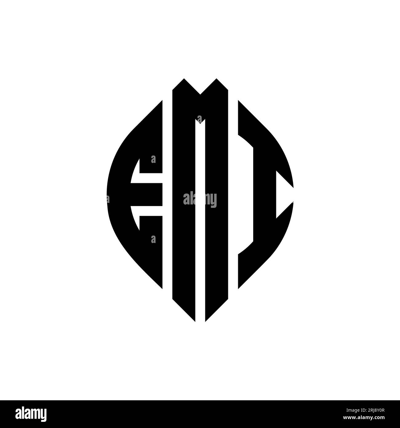 EMI circle letter logo design with circle and ellipse shape. EMI ...