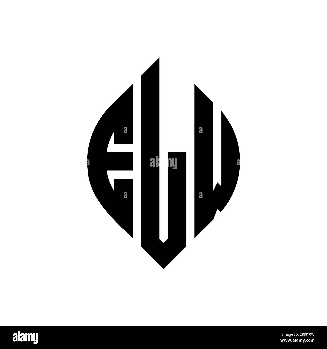 ELW circle letter logo design with circle and ellipse shape. ELW ...