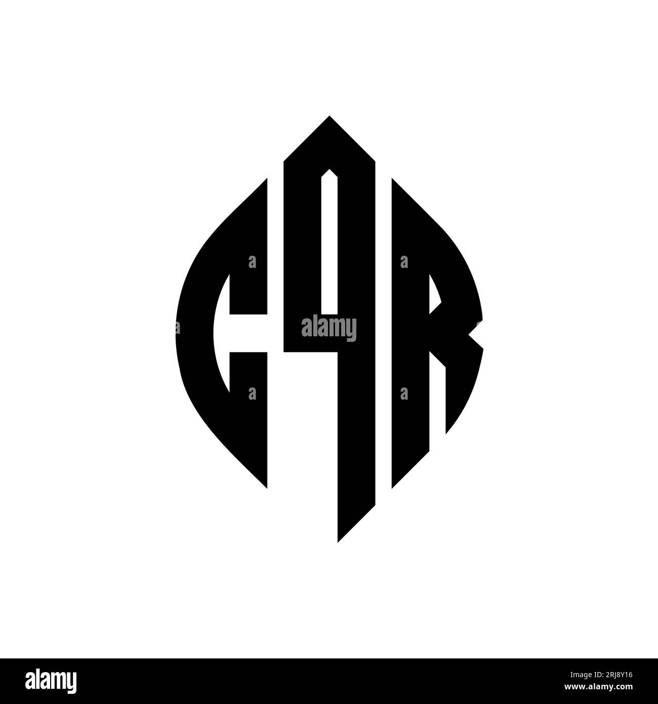 CQR circle letter logo design with circle and ellipse shape. CQR ...