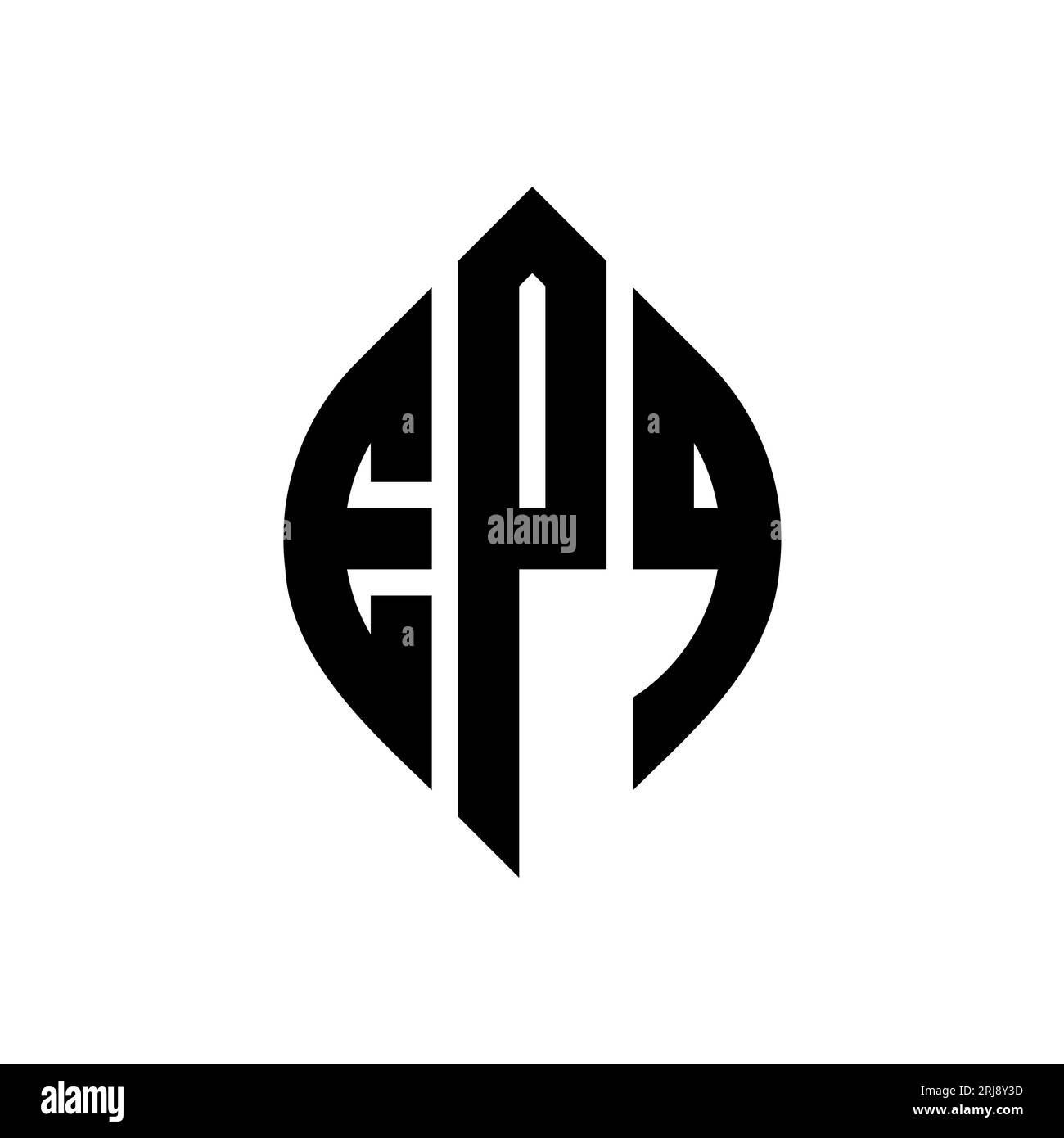 EPQ circle letter logo design with circle and ellipse shape. EPQ ...
