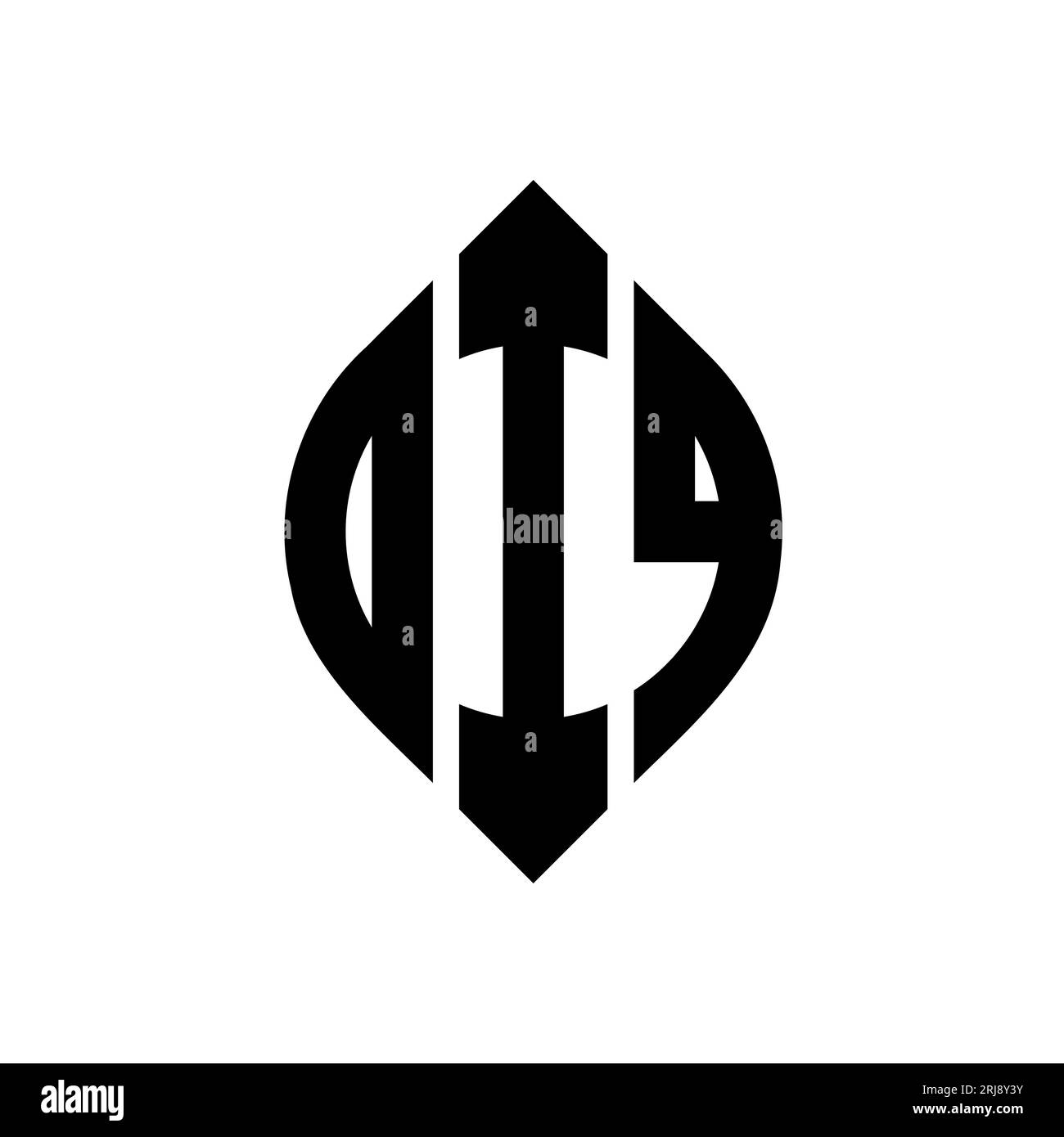DIQ circle letter logo design with circle and ellipse shape. DIQ ...