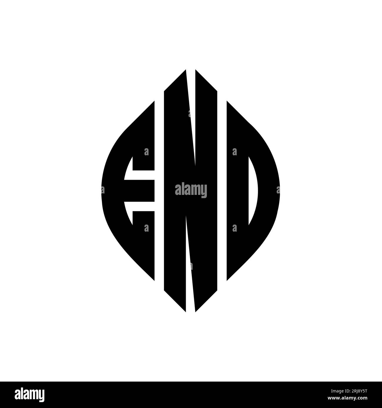 END circle letter logo design with circle and ellipse shape. END ...