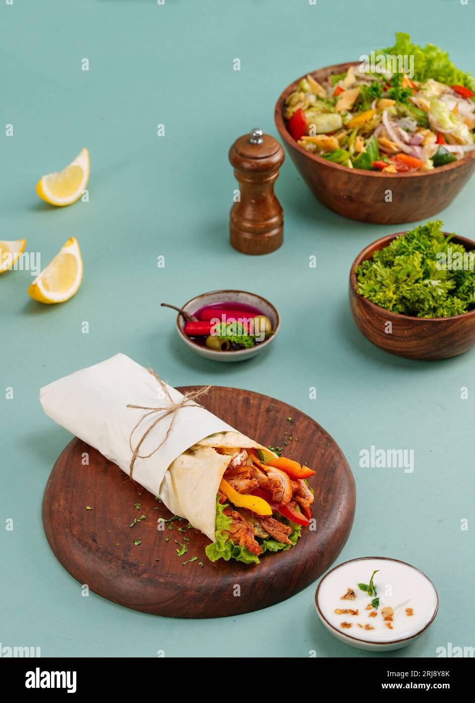 Shawarma meat roasted on hi-res stock photography and images - Alamy