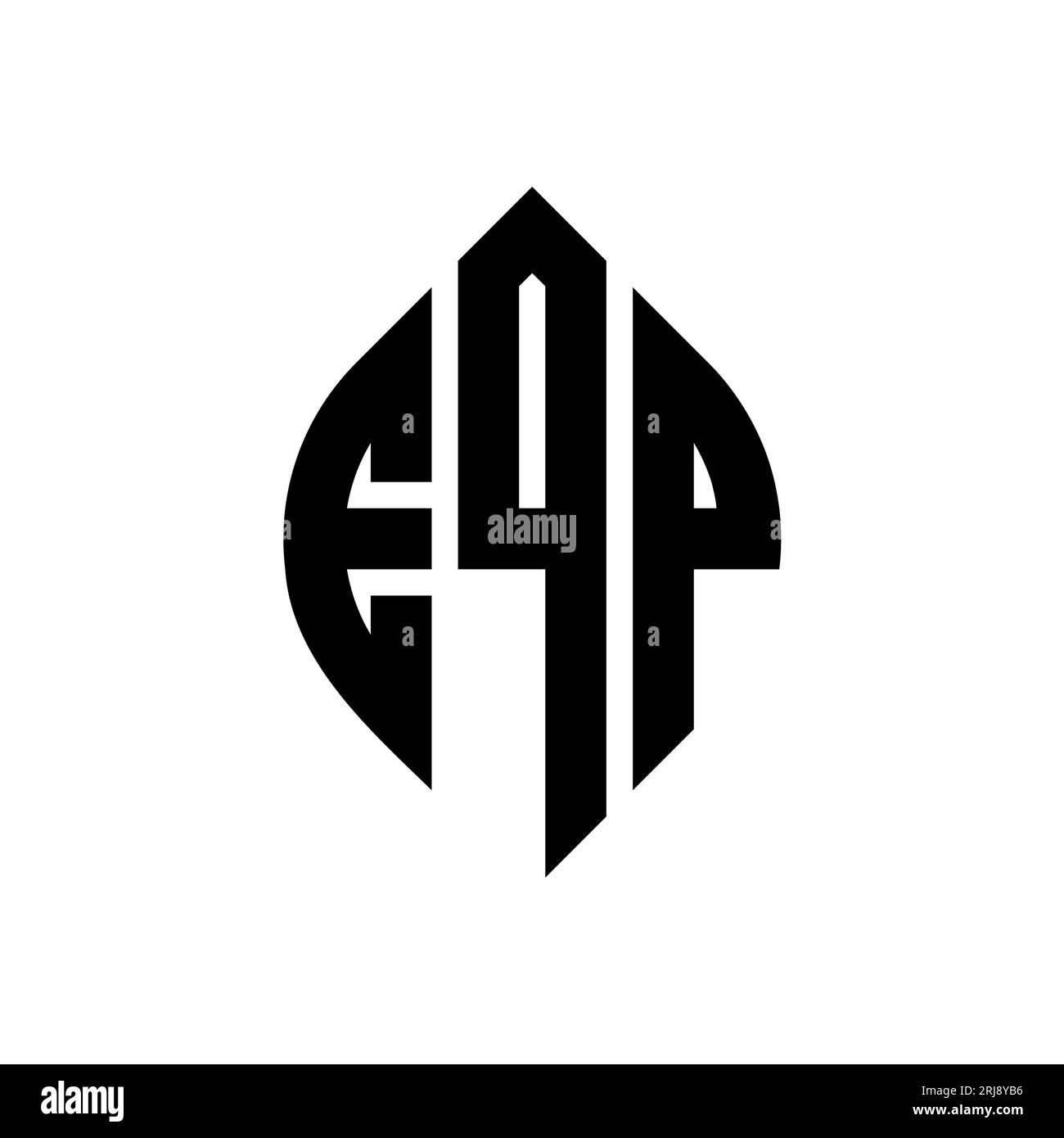 EQP circle letter logo design with circle and ellipse shape. EQP ...