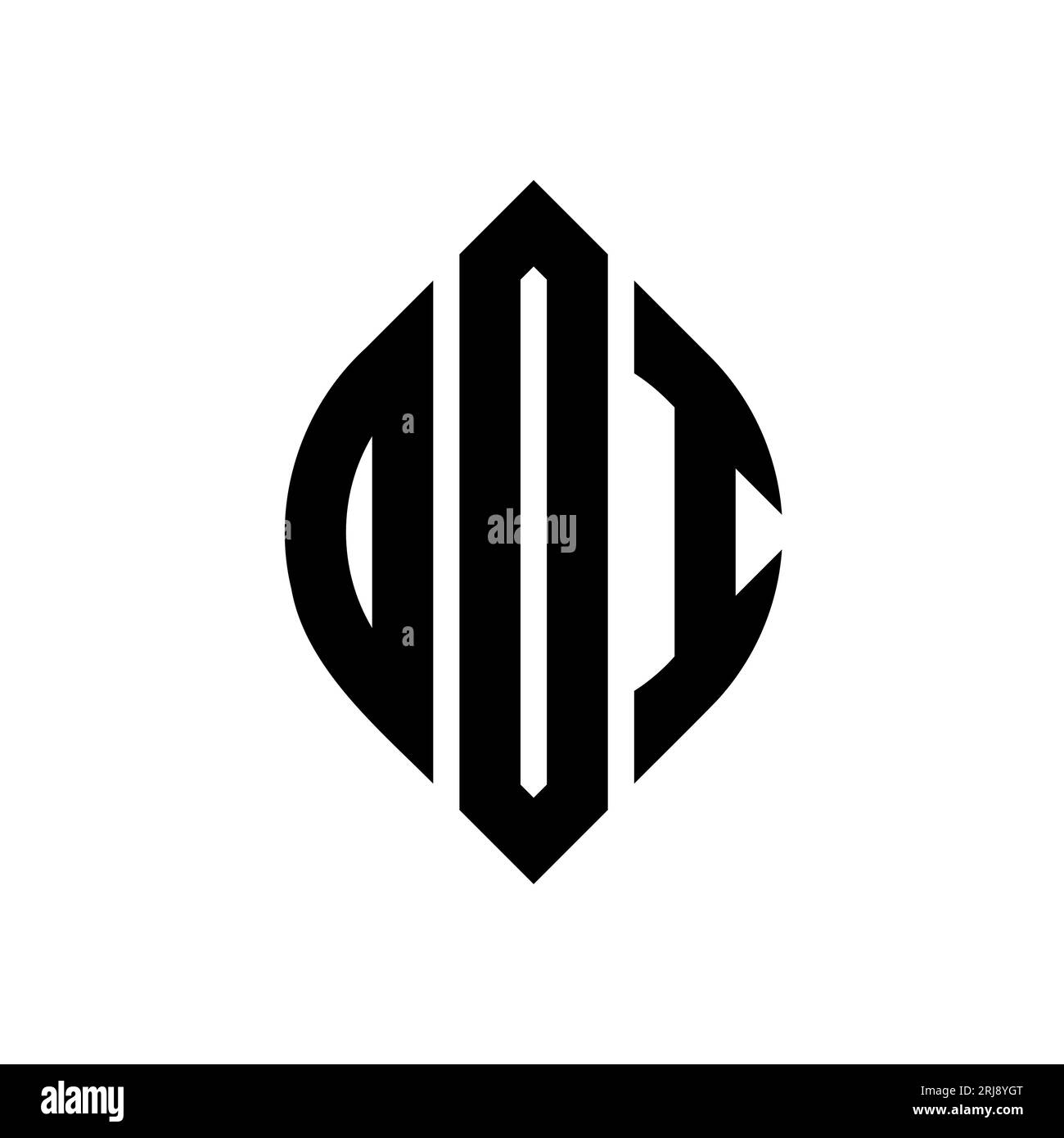 DOI circle letter logo design with circle and ellipse shape. DOI ...