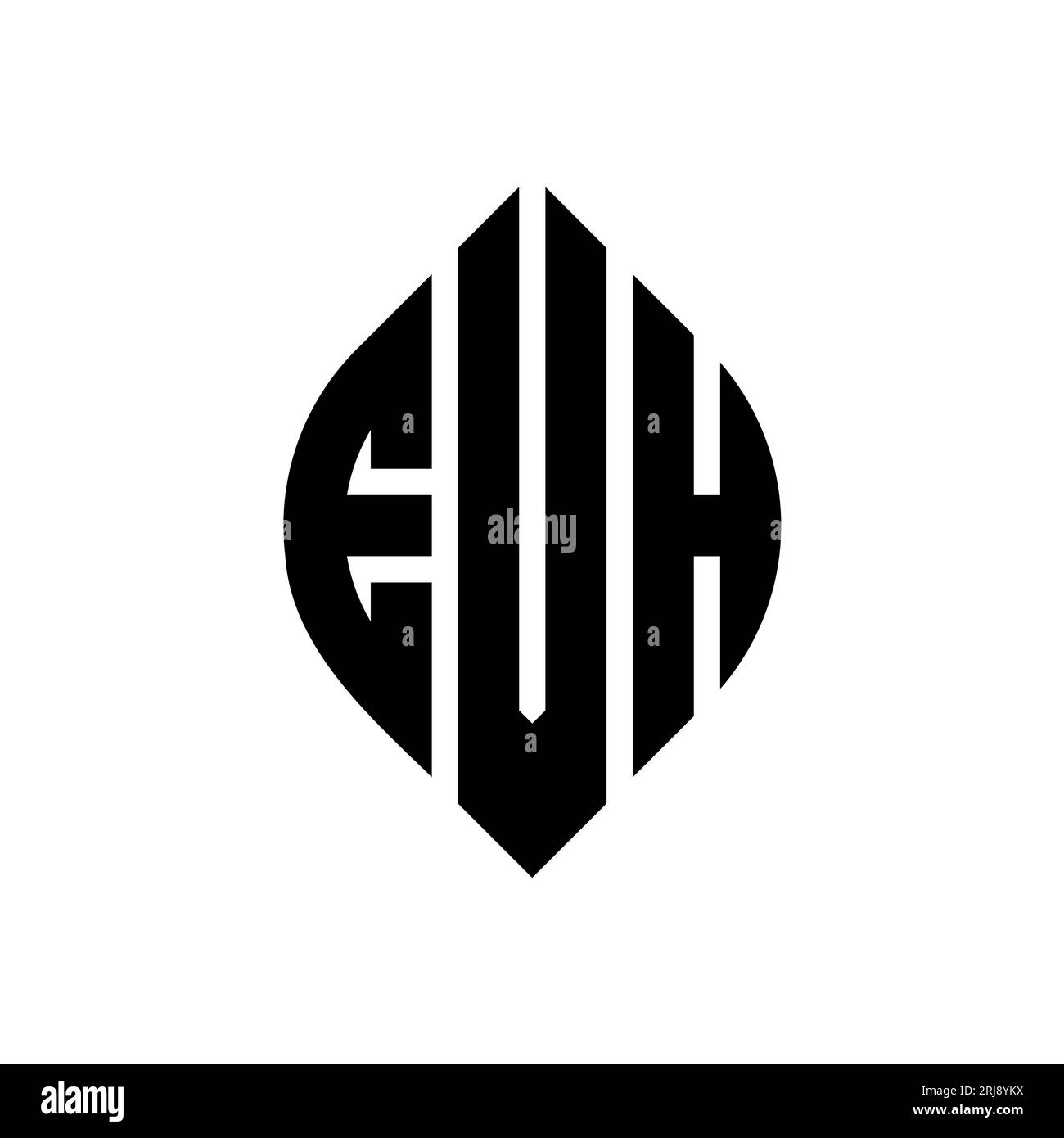 EVH circle letter logo design with circle and ellipse shape. EVH ...
