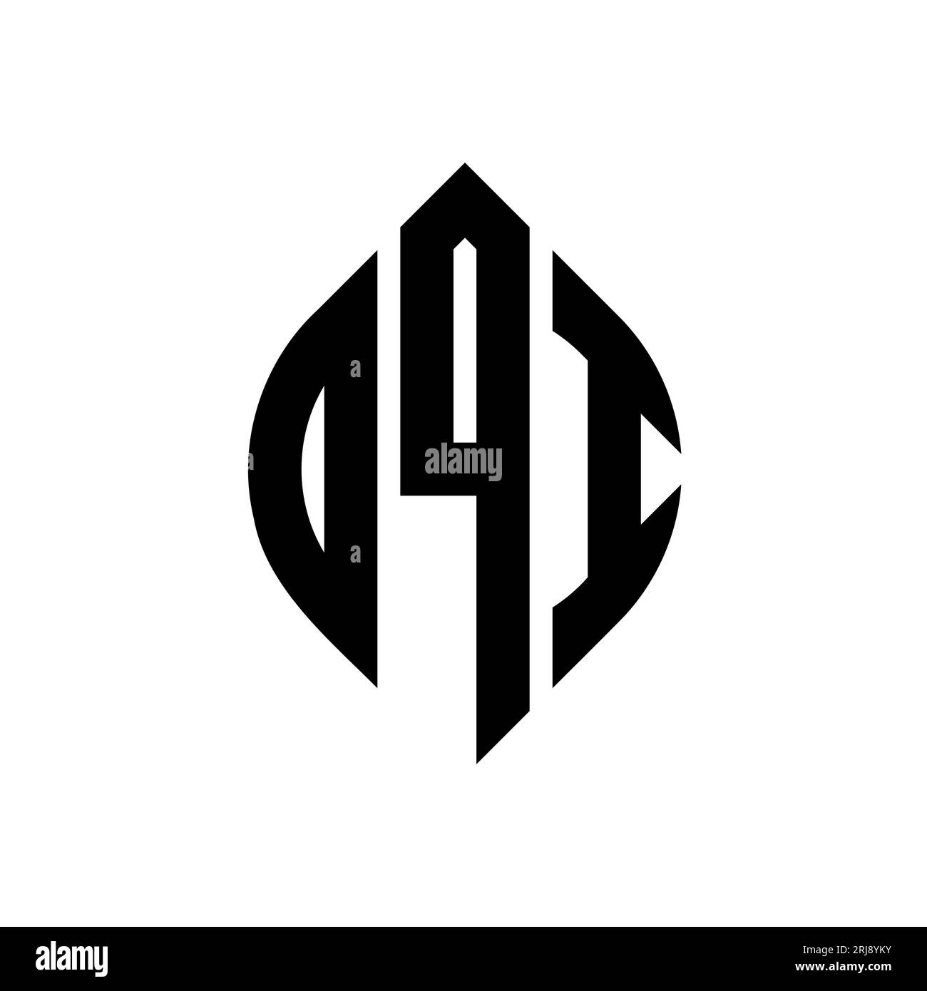 DQI circle letter logo design with circle and ellipse shape. DQI ...