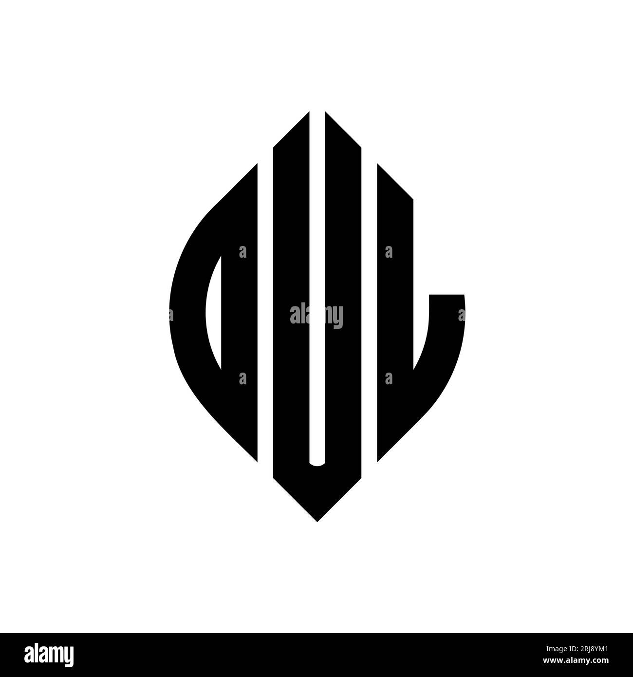 DUL circle letter logo design with circle and ellipse shape. DUL ...