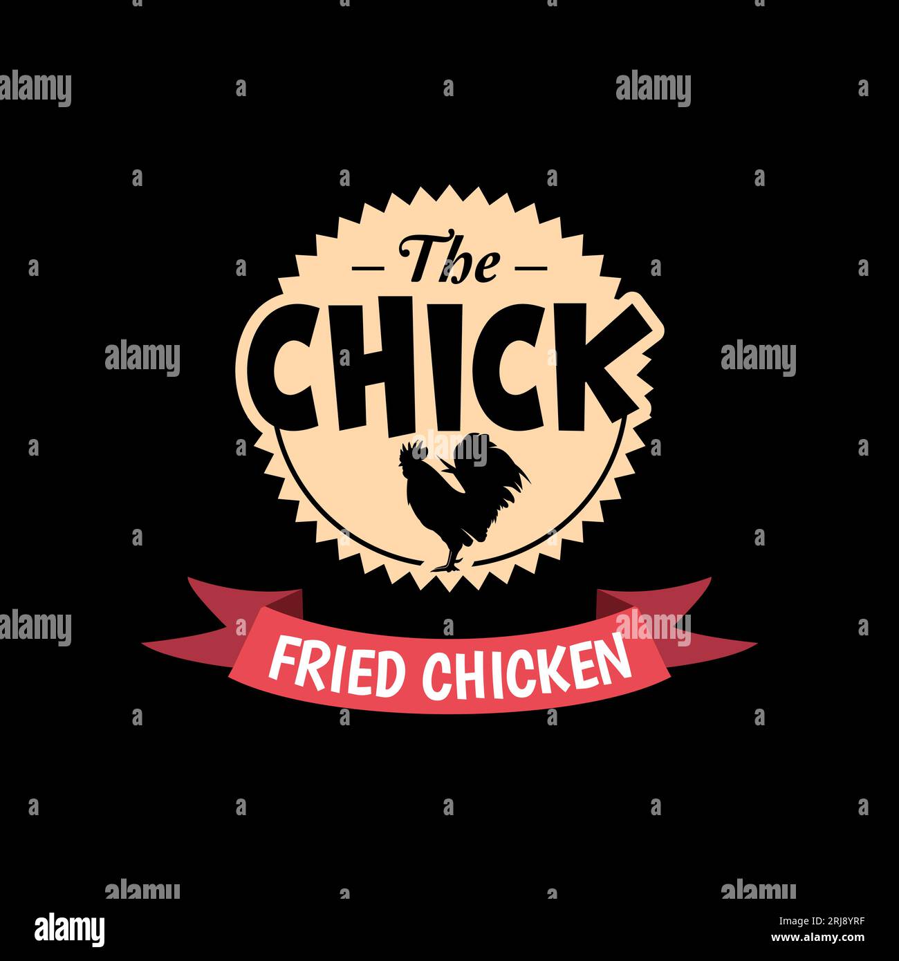 Fried Chicken Restaurant Vintage Retro Logo Design Stock Vector Image ...