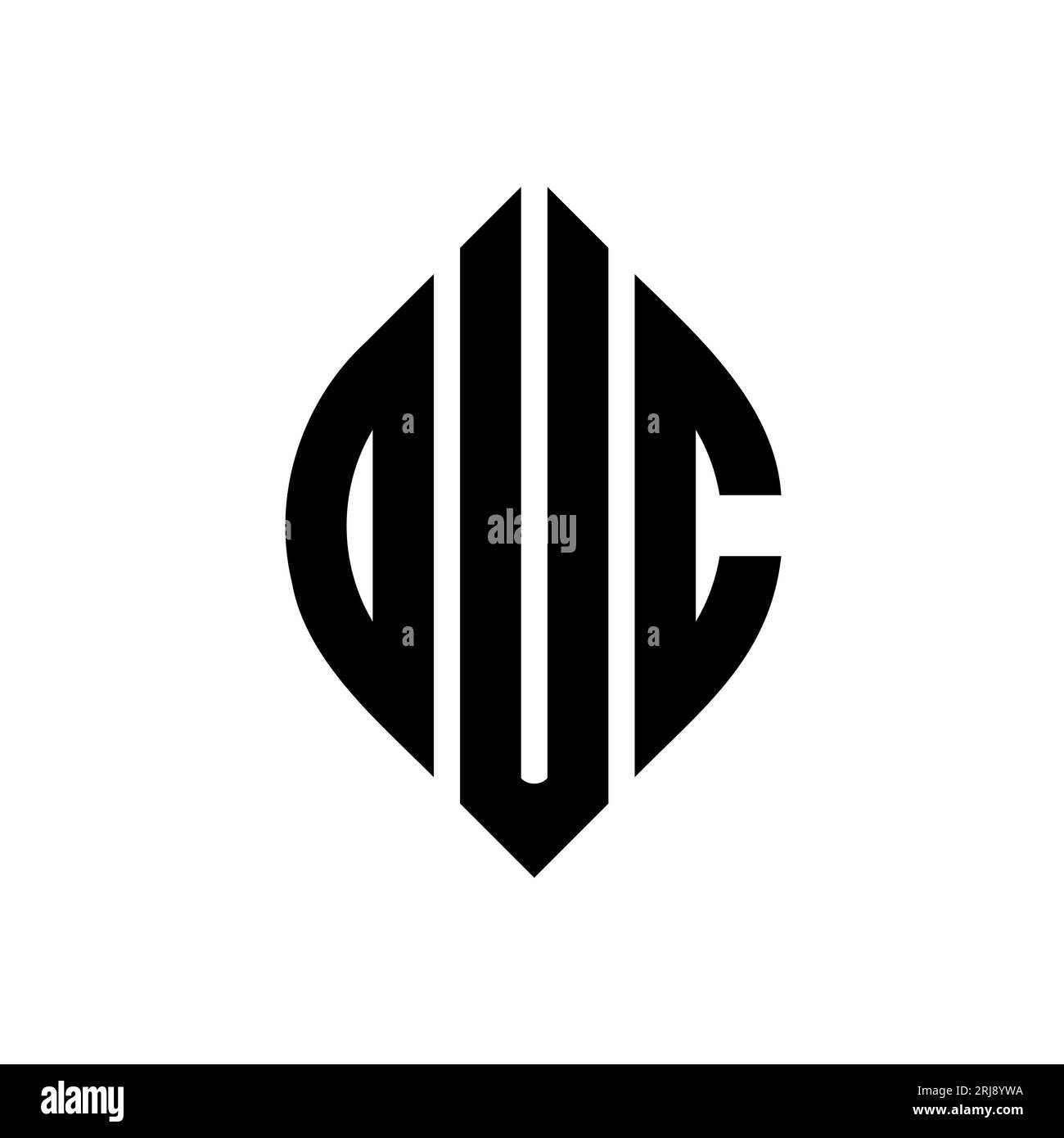 DUC circle letter logo design with circle and ellipse shape. DUC ...