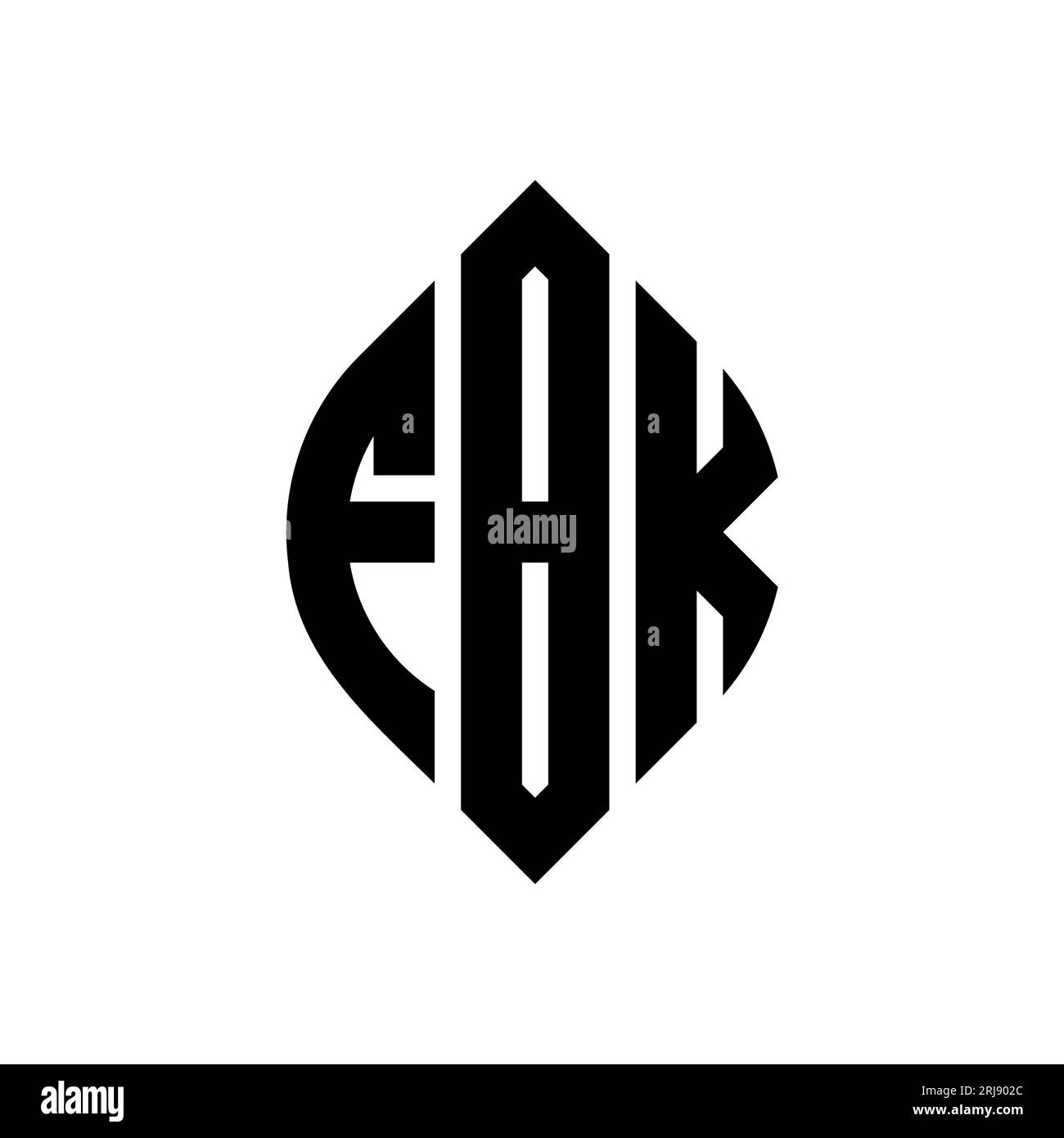 FBK circle letter logo design with circle and ellipse shape. FBK ...