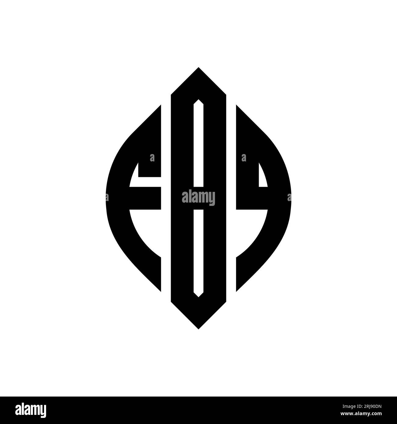 FBQ circle letter logo design with circle and ellipse shape. FBQ ...