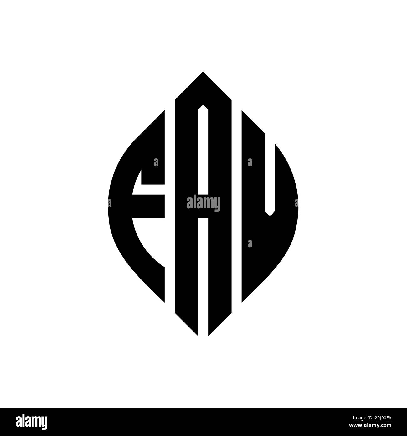 FAV circle letter logo design with circle and ellipse shape. FAV ...
