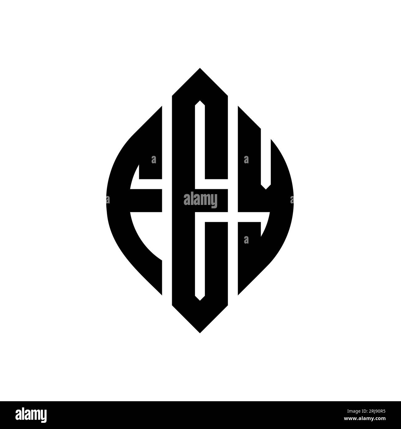 FEY circle letter logo design with circle and ellipse shape. FEY ...