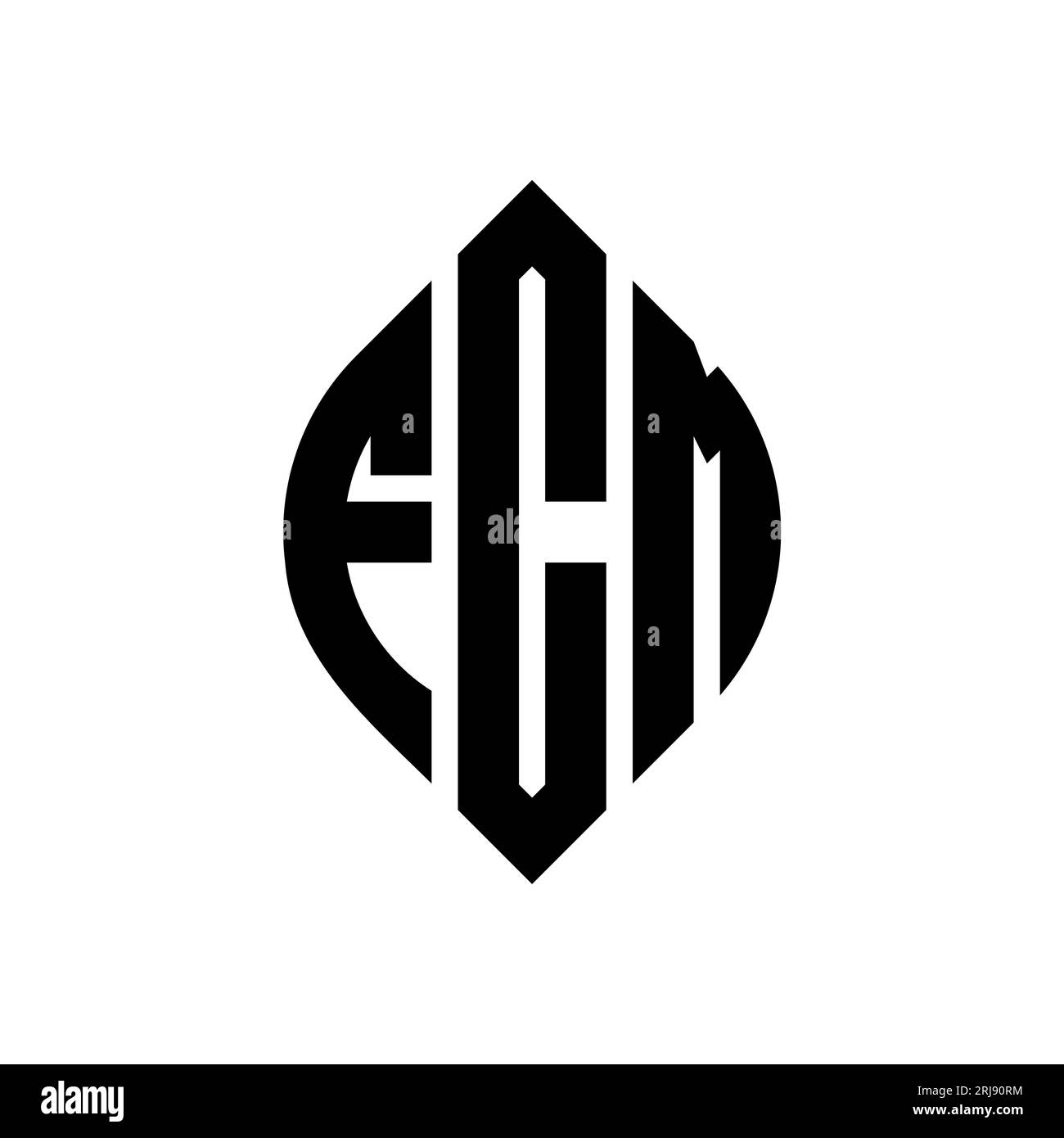 FCM circle letter logo design with circle and ellipse shape. FCM ...