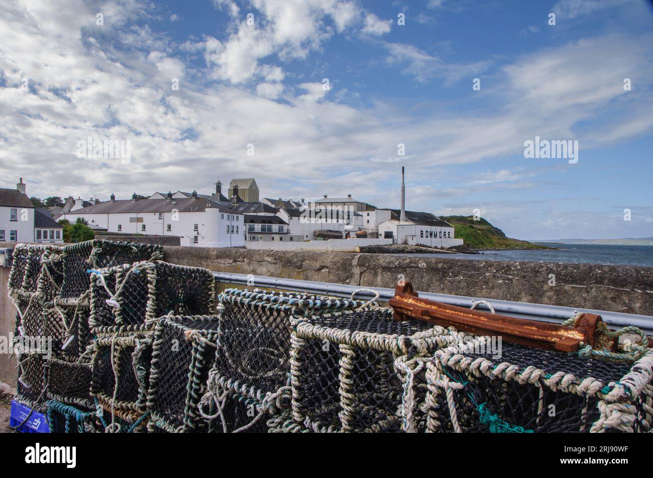 The famous Bowmore Whisky Distillery on the Isle of Islay in Scotland ...