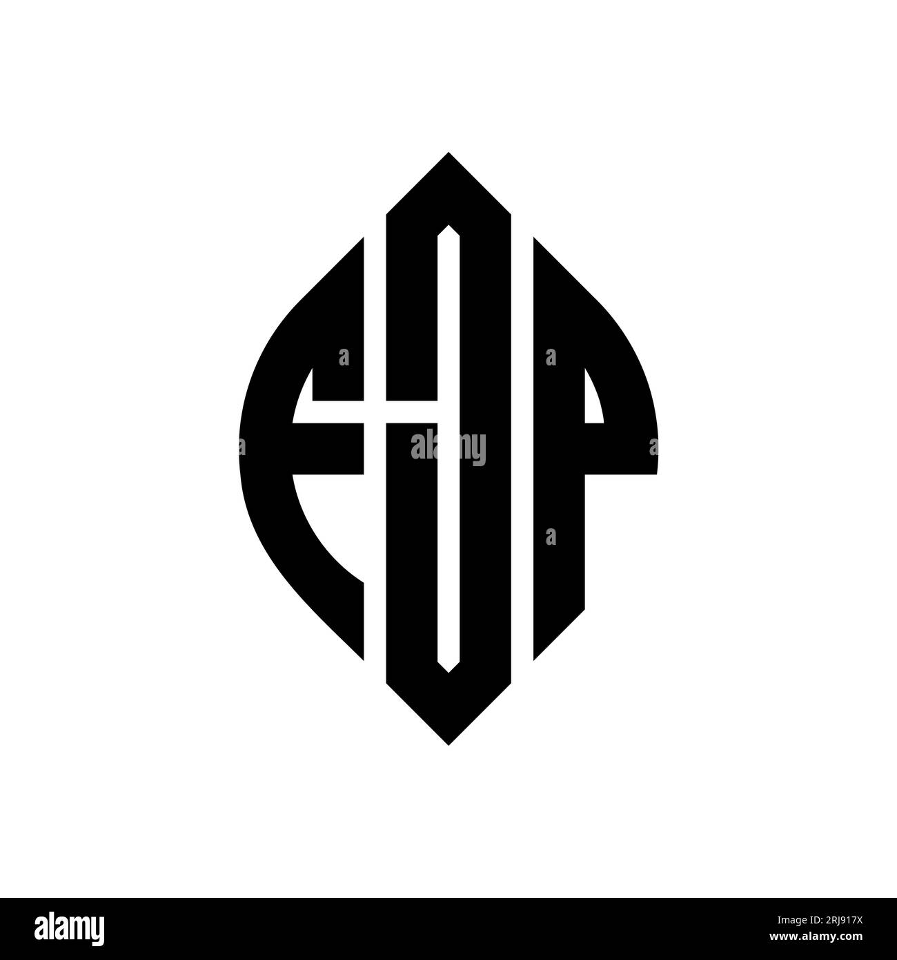 FJP circle letter logo design with circle and ellipse shape. FJP ...