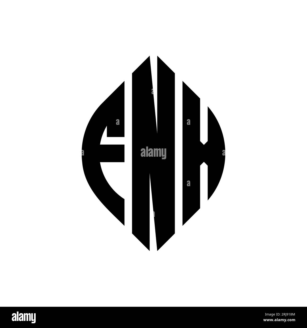 FNX circle letter logo design with circle and ellipse shape. FNX ...
