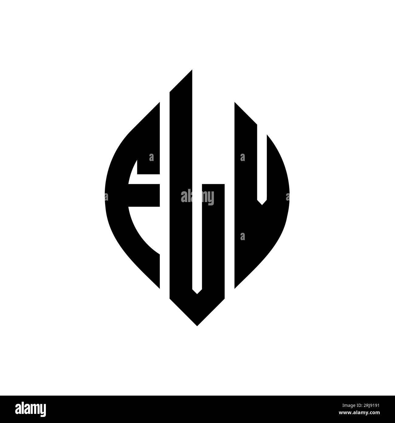 FLV circle letter logo design with circle and ellipse shape. FLV ...