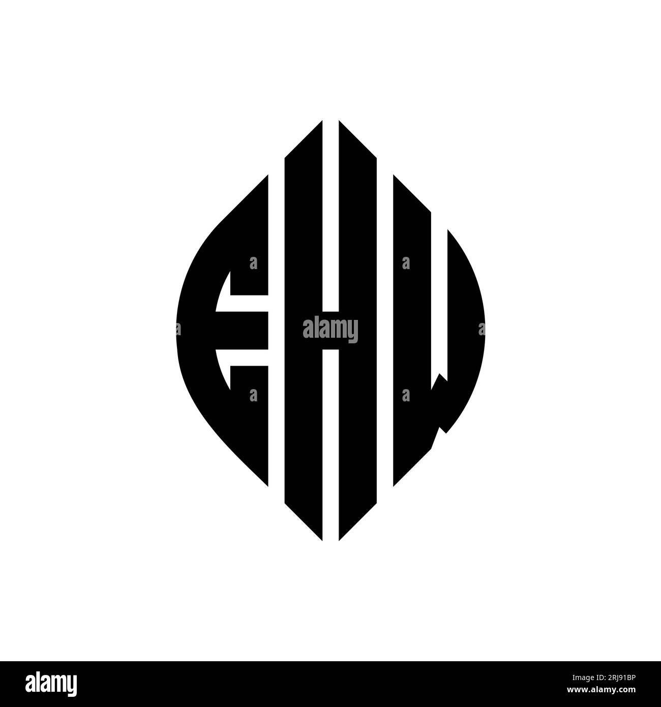 EHW circle letter logo design with circle and ellipse shape. EHW ...