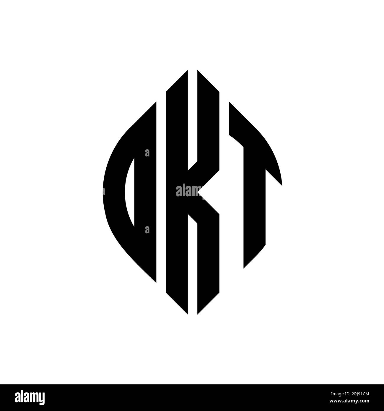 DKT circle letter logo design with circle and ellipse shape. DKT ...