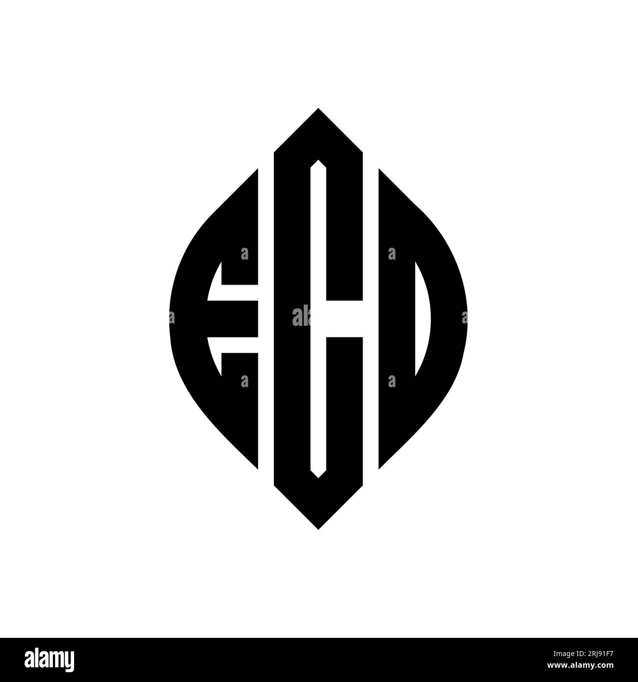 ECD circle letter logo design with circle and ellipse shape. ECD ellipse letters with ...