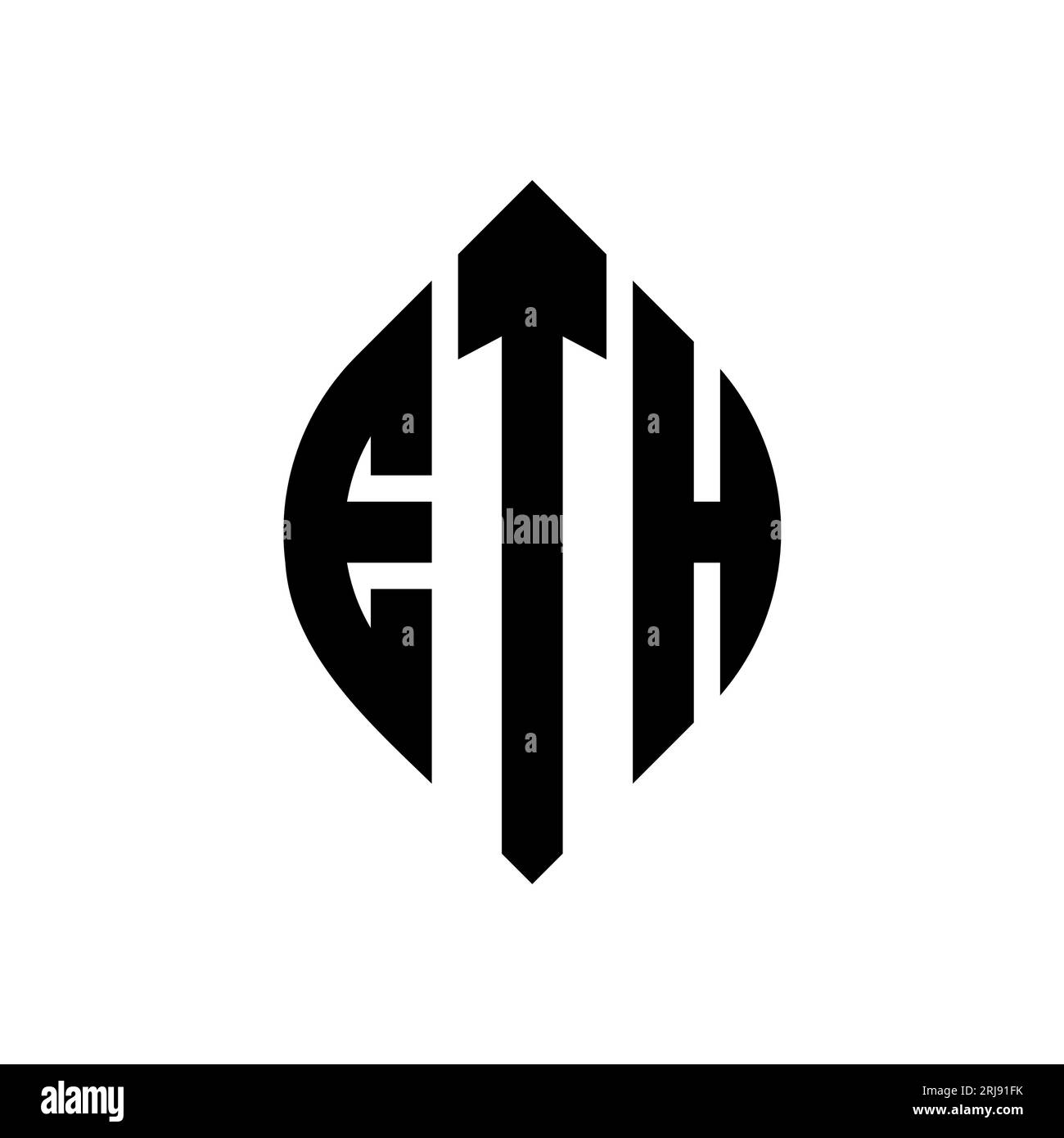 ETH circle letter logo design with circle and ellipse shape. ETH ...