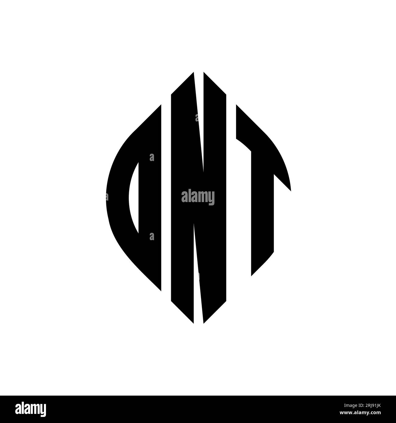 DNT circle letter logo design with circle and ellipse shape. DNT ellipse letters with ...
