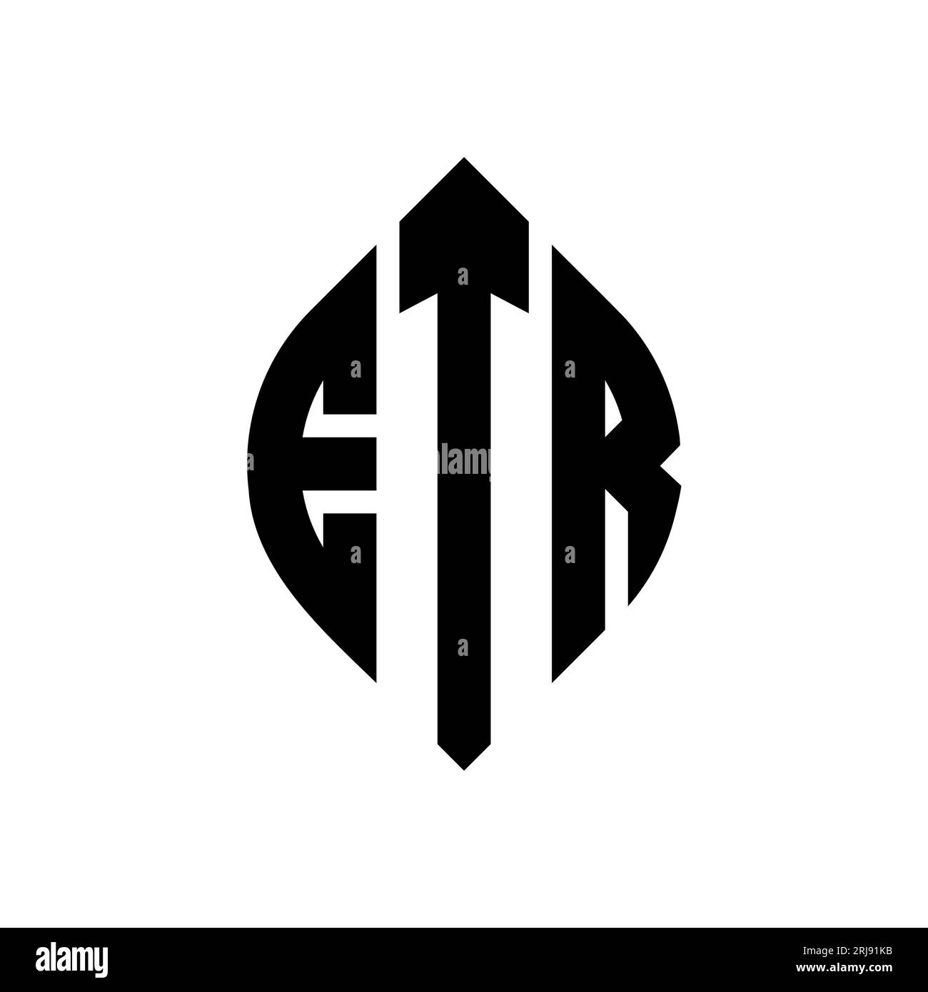 ETR circle letter logo design with circle and ellipse shape. ETR ...