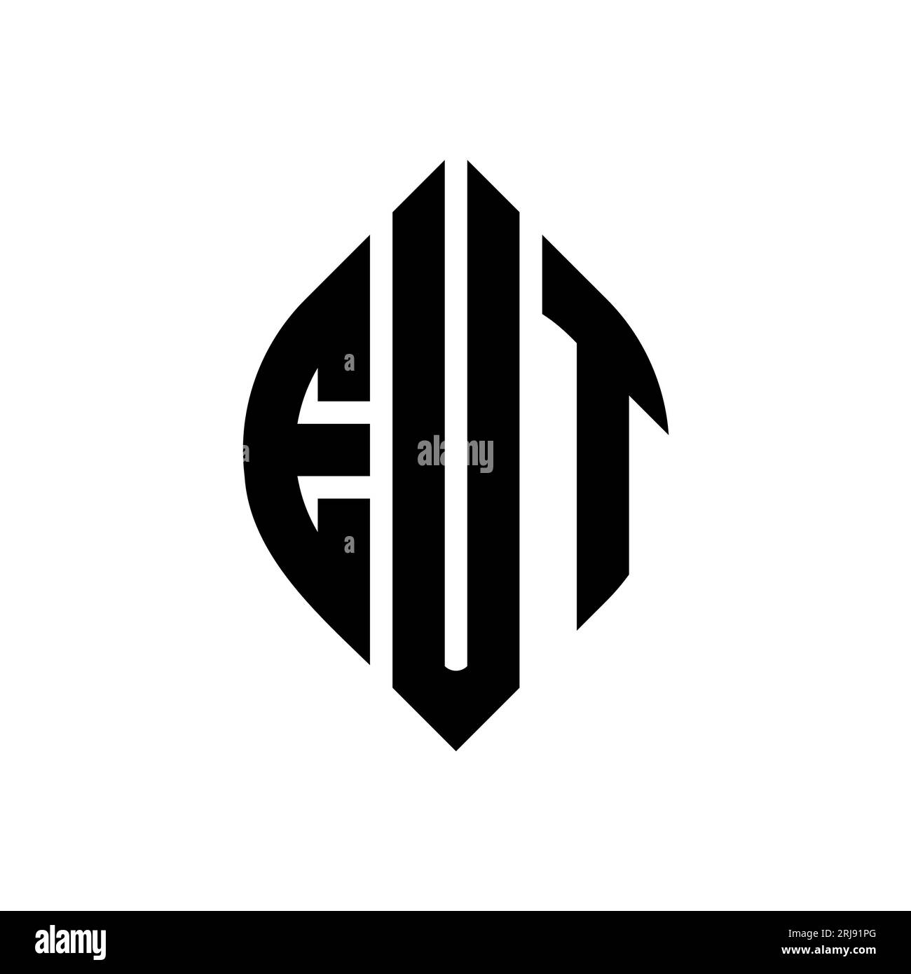 EUT circle letter logo design with circle and ellipse shape. EUT ...