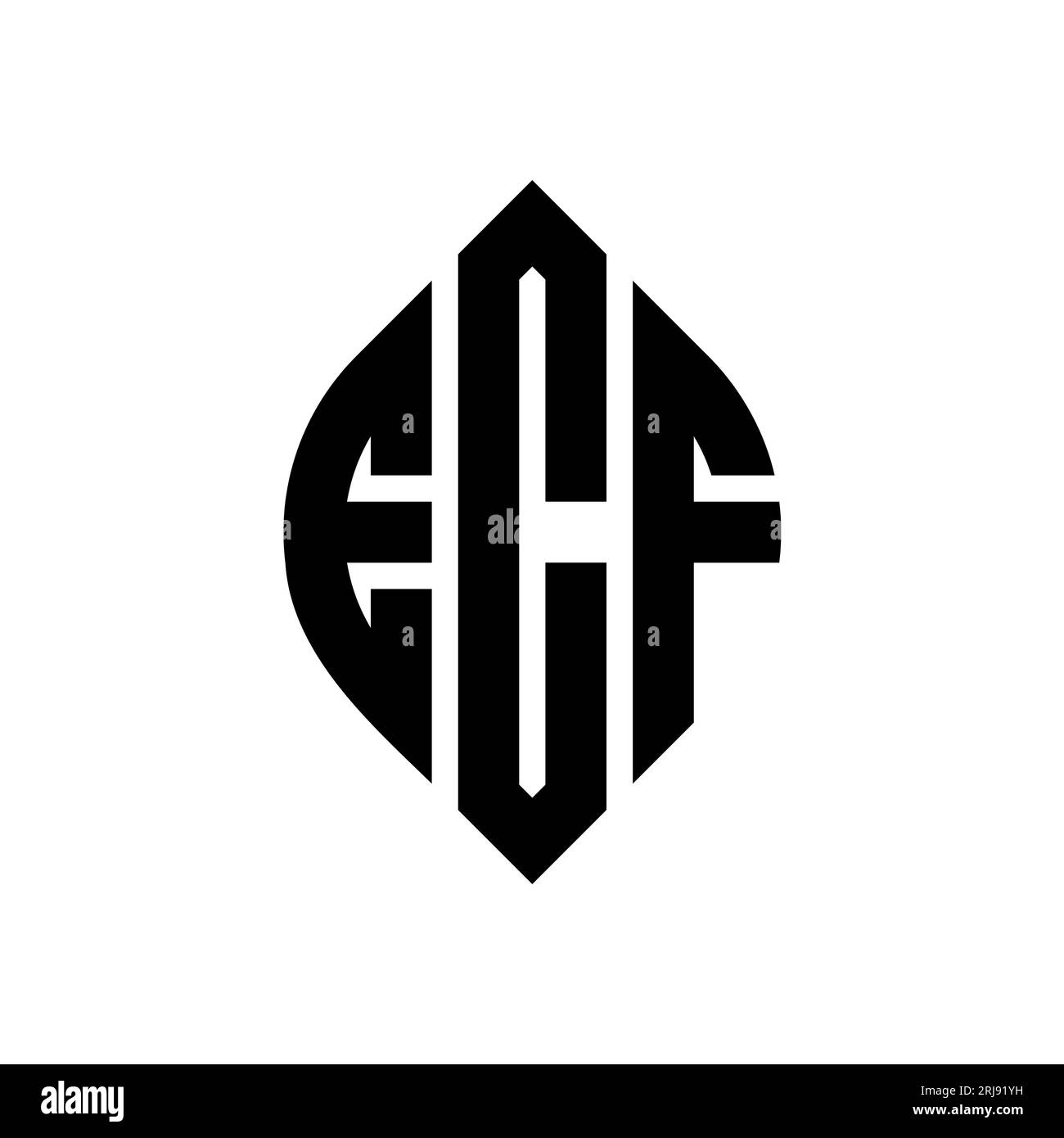 ECF circle letter logo design with circle and ellipse shape. ECF ...