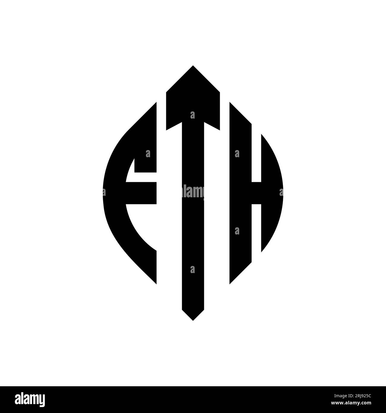 FTH circle letter logo design with circle and ellipse shape. FTH ellipse letters with ...