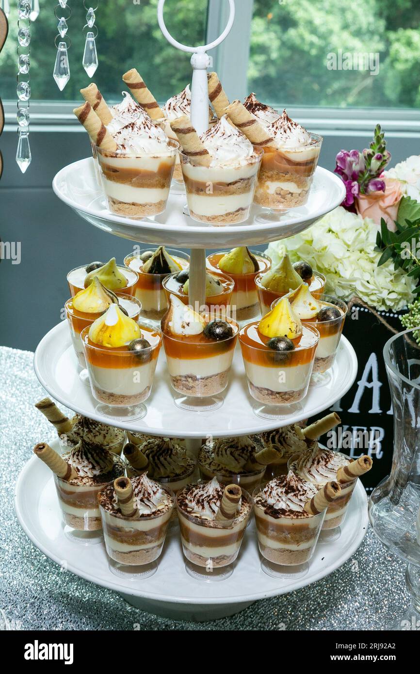 Social events; Individual Presentation Of Desserts For Guests At The ...