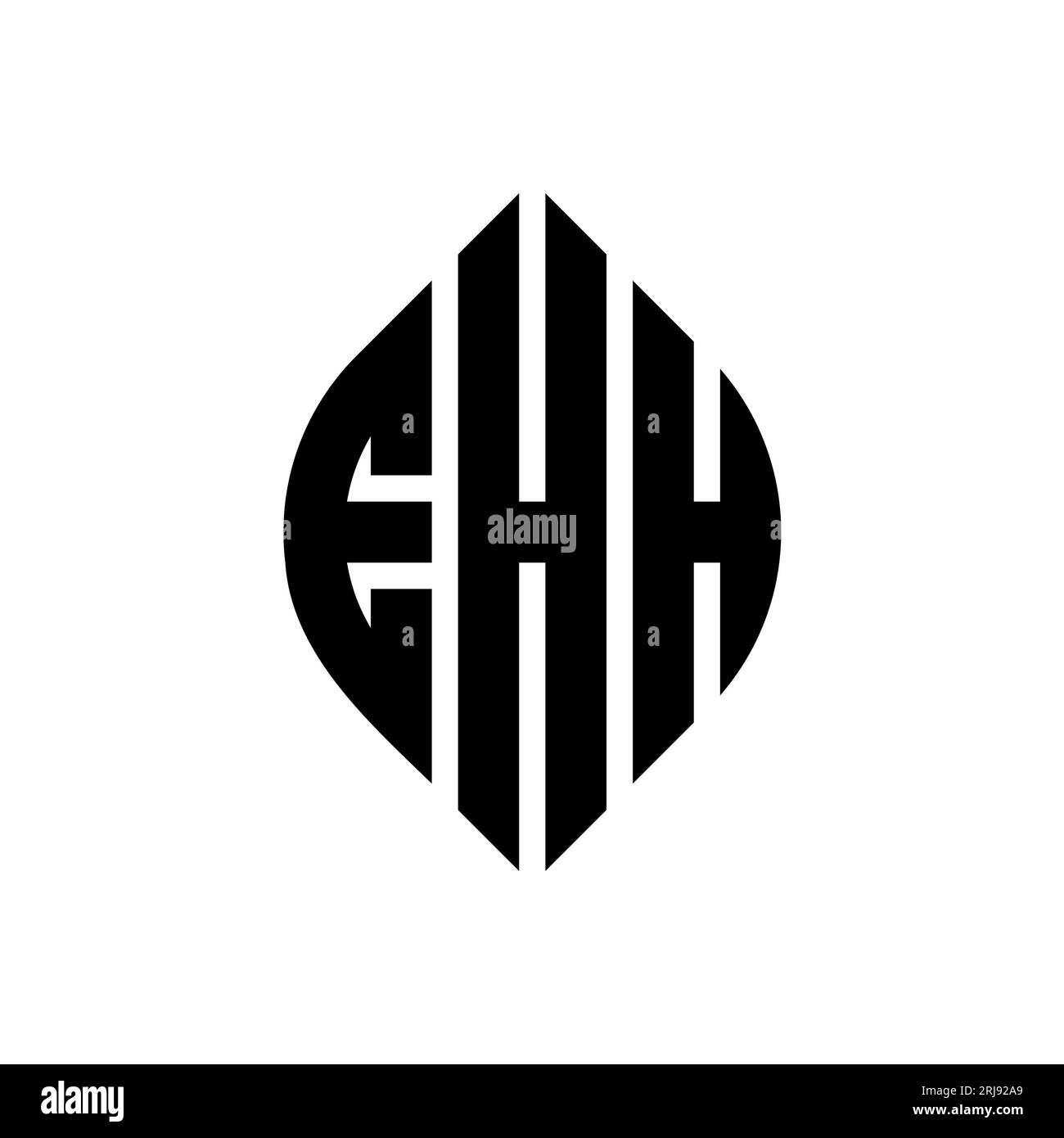 EHH circle letter logo design with circle and ellipse shape. EHH ...