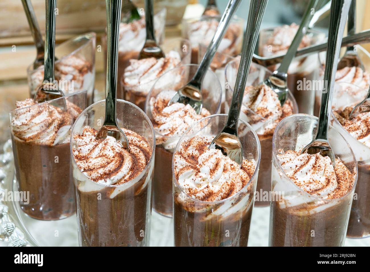 Social events; Individual Presentation Of Desserts For Guests At The ...