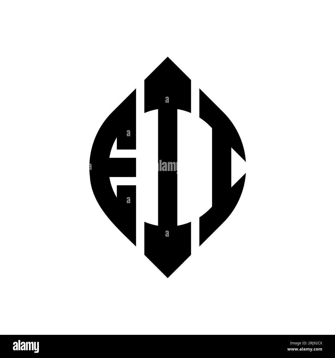 EII circle letter logo design with circle and ellipse shape. EII ...