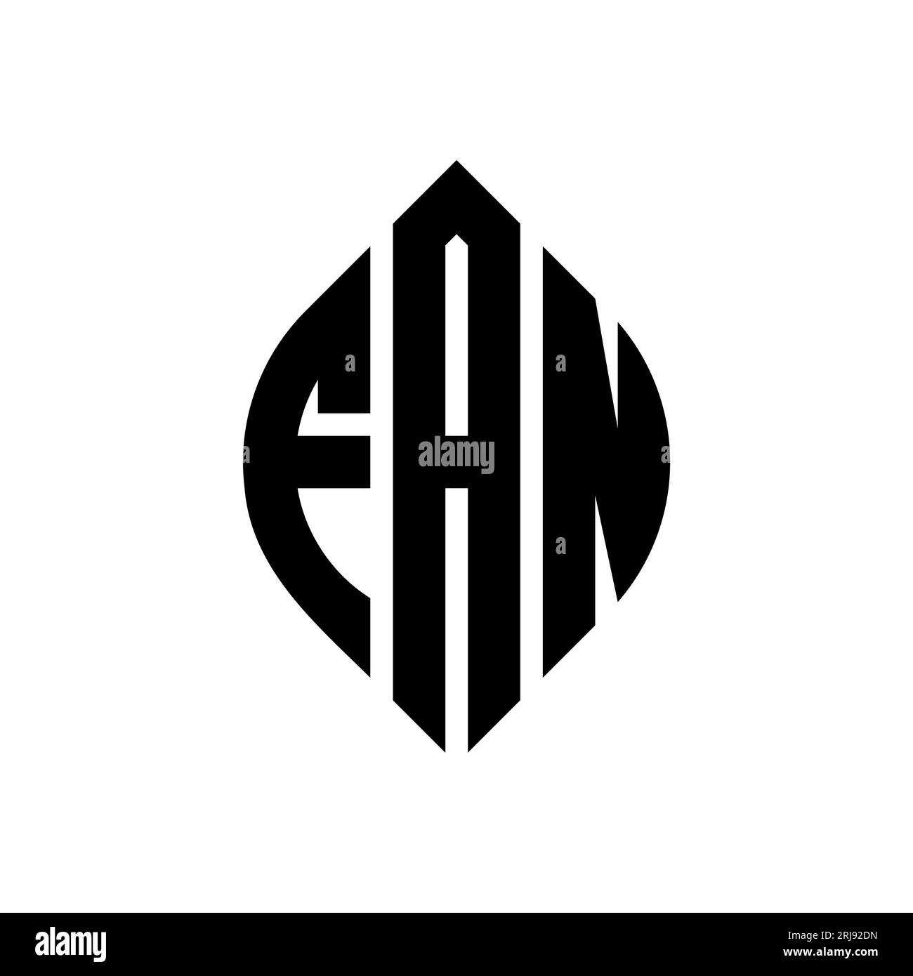 FAN circle letter logo design with circle and ellipse shape. FAN ...