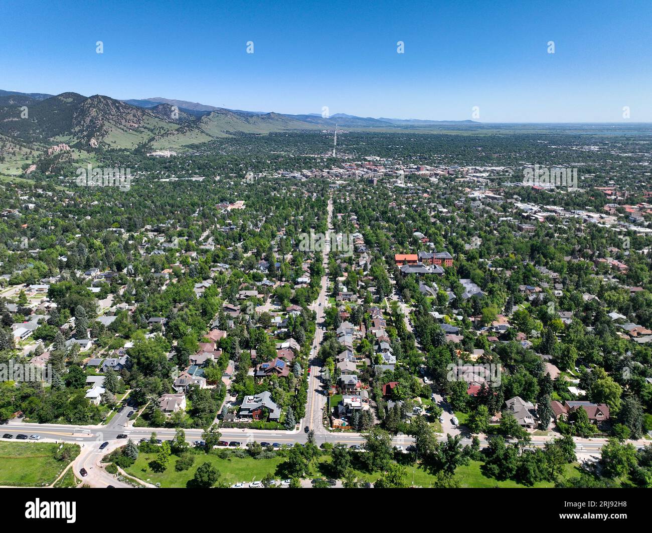 Aerial view of Boulder City during summer season, Colorado, USA Stock ...