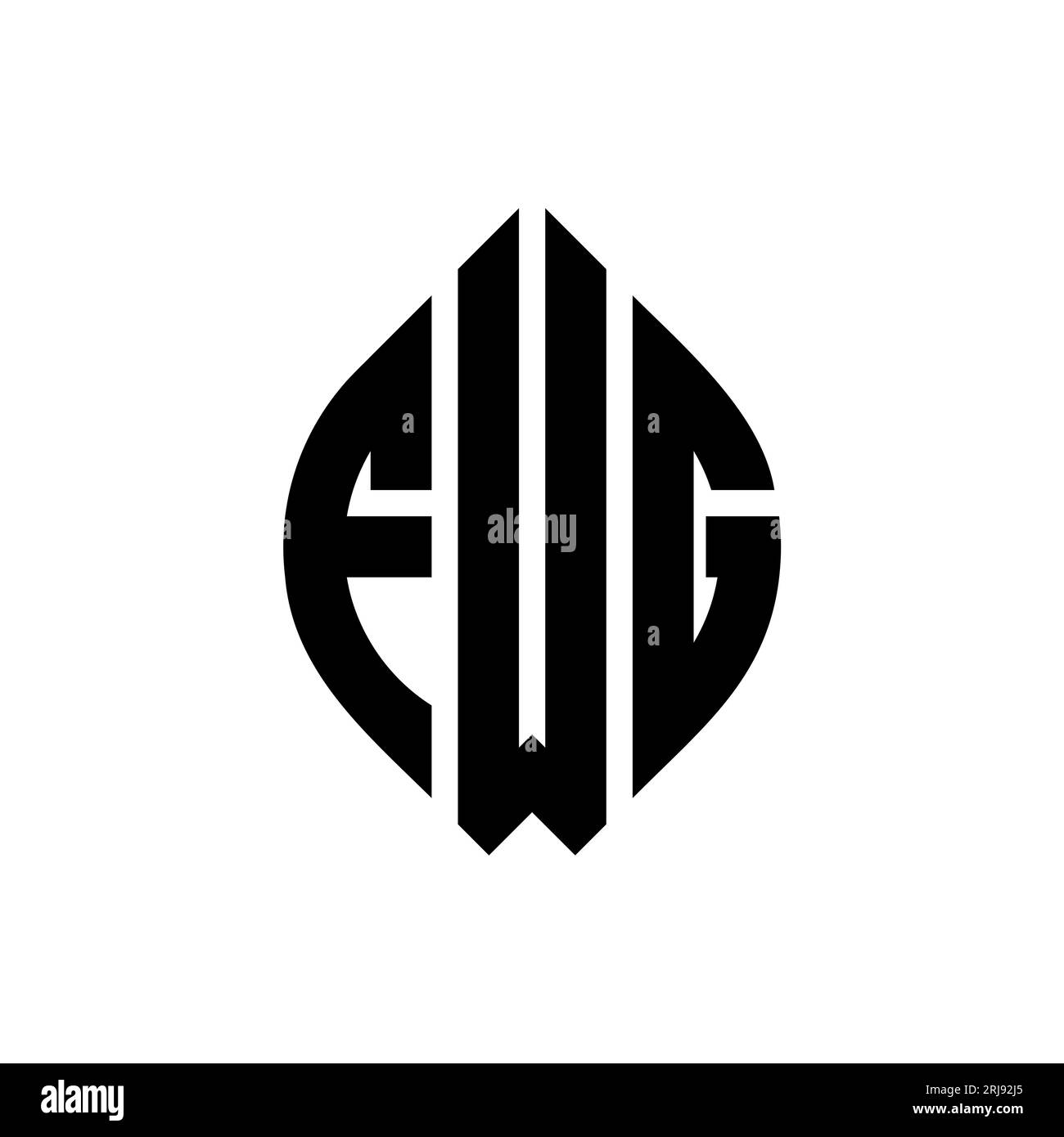 FWG circle letter logo design with circle and ellipse shape. FWG ...