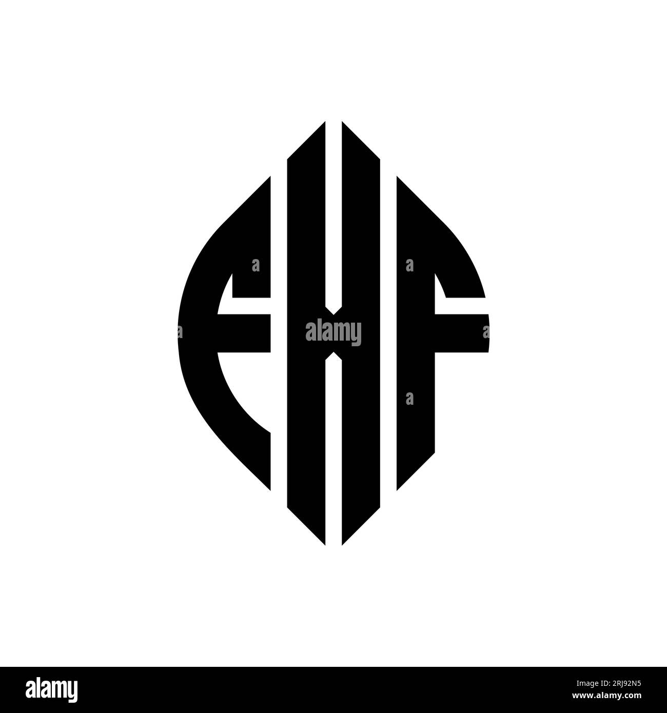 FXF circle letter logo design with circle and ellipse shape. FXF ...