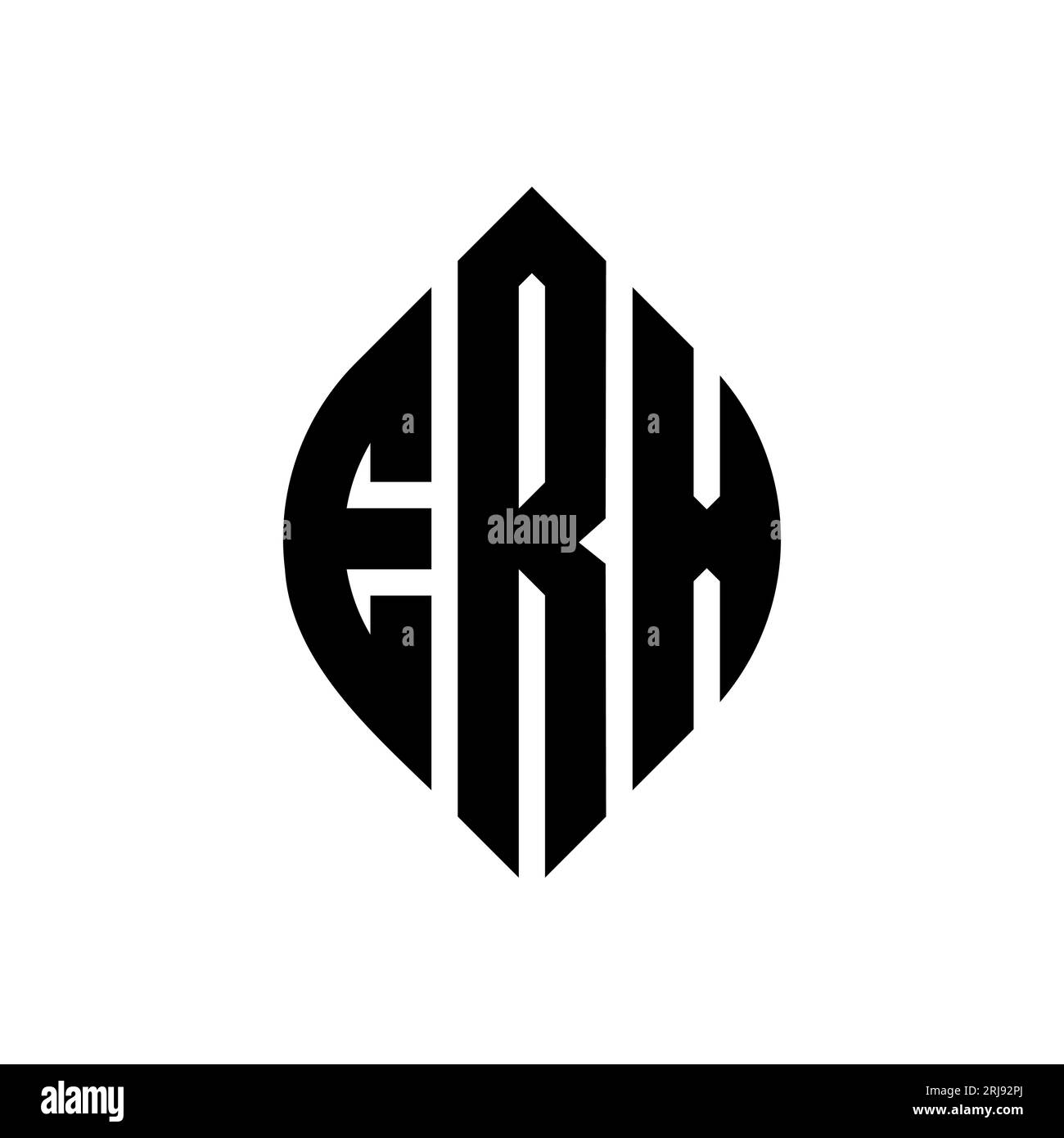 ERX circle letter logo design with circle and ellipse shape. ERX ...