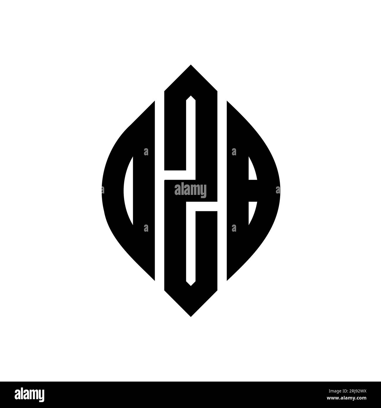 DZB circle letter logo design with circle and ellipse shape. DZB ellipse letters with ...