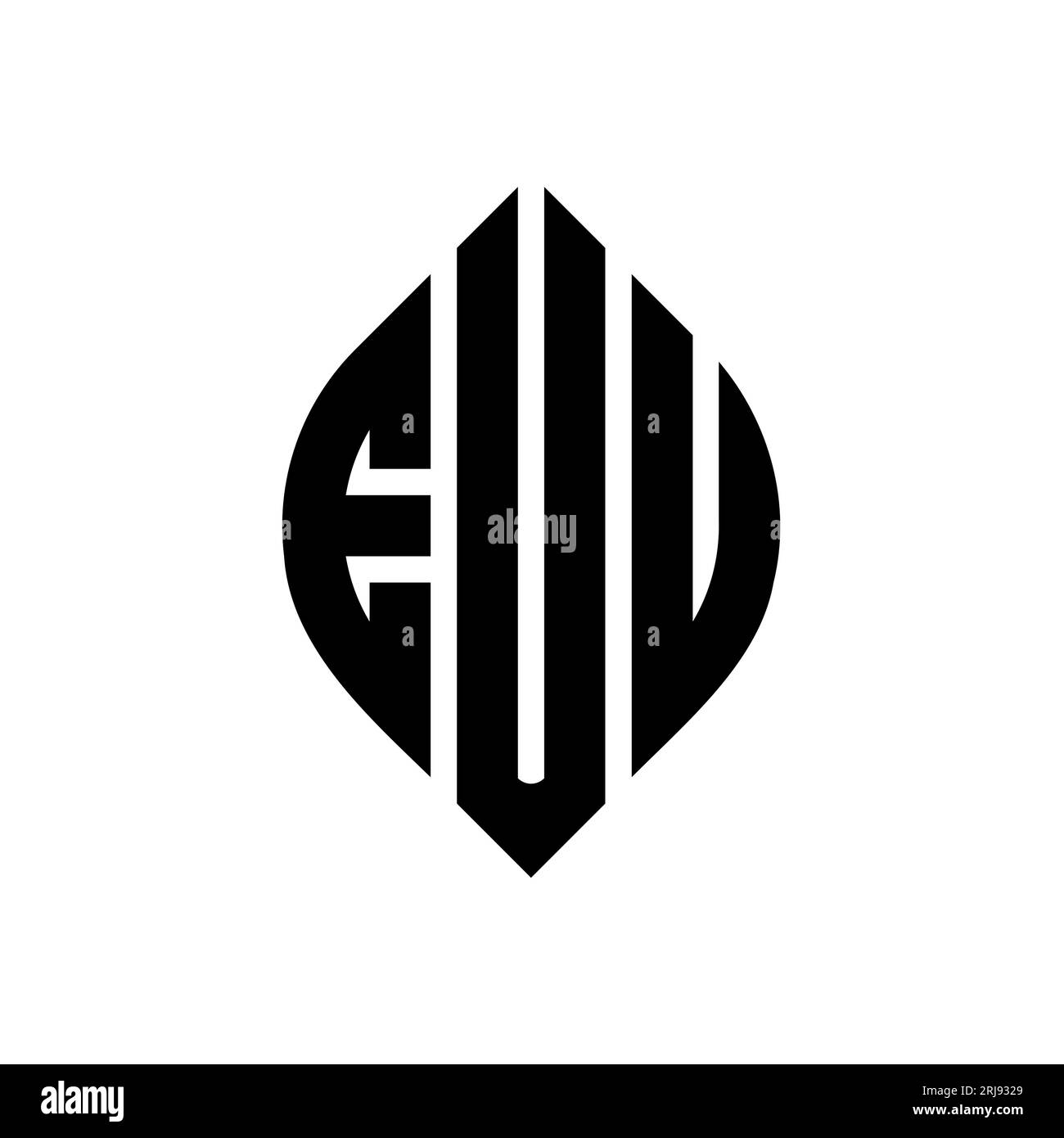 EUU circle letter logo design with circle and ellipse shape. EUU ...
