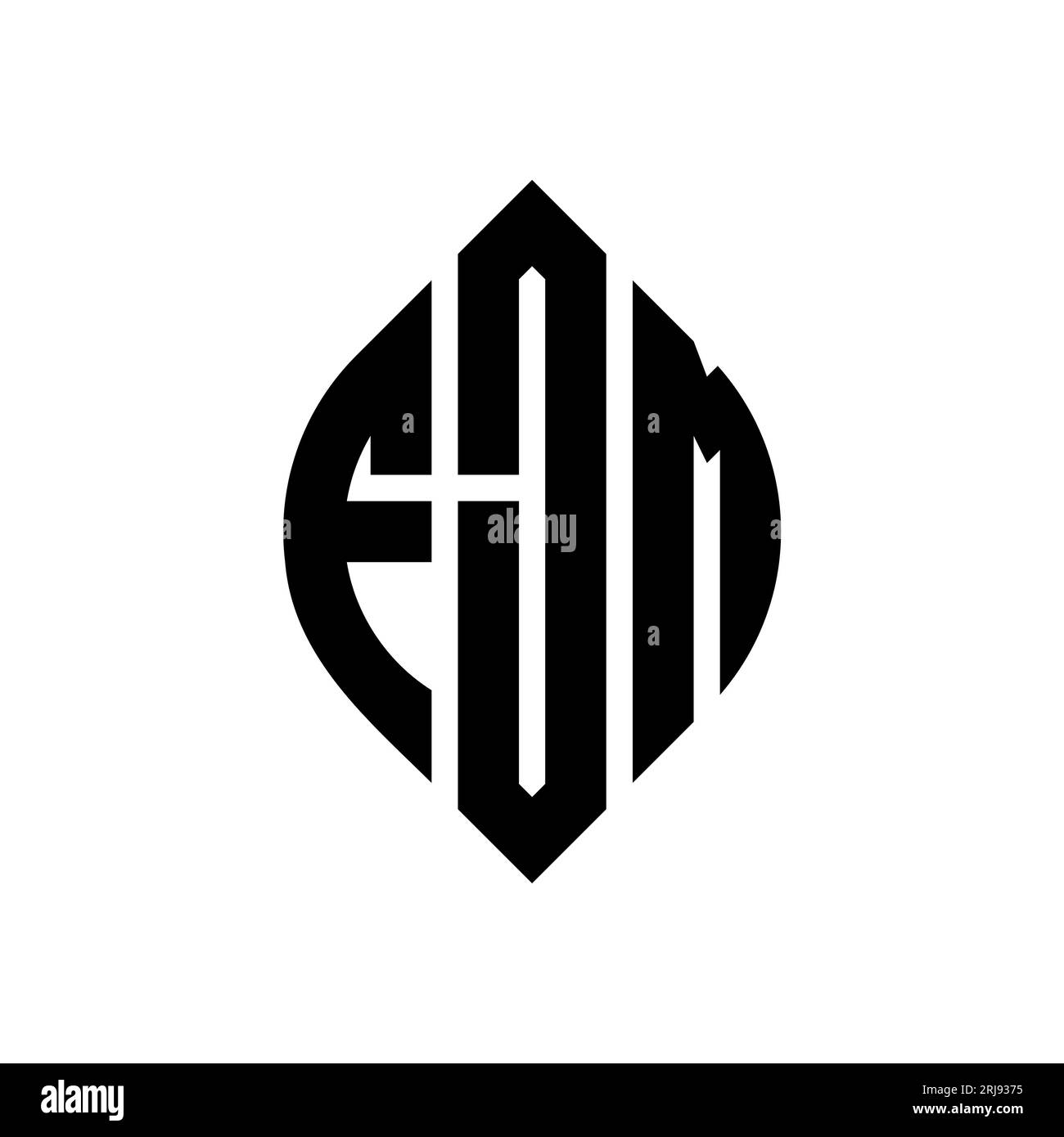 FJM circle letter logo design with circle and ellipse shape. FJM ...