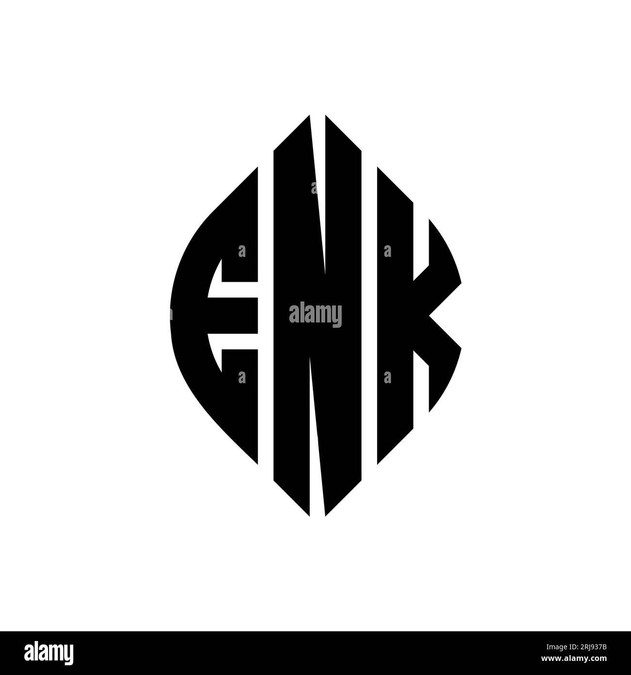 ENK circle letter logo design with circle and ellipse shape. ENK ...