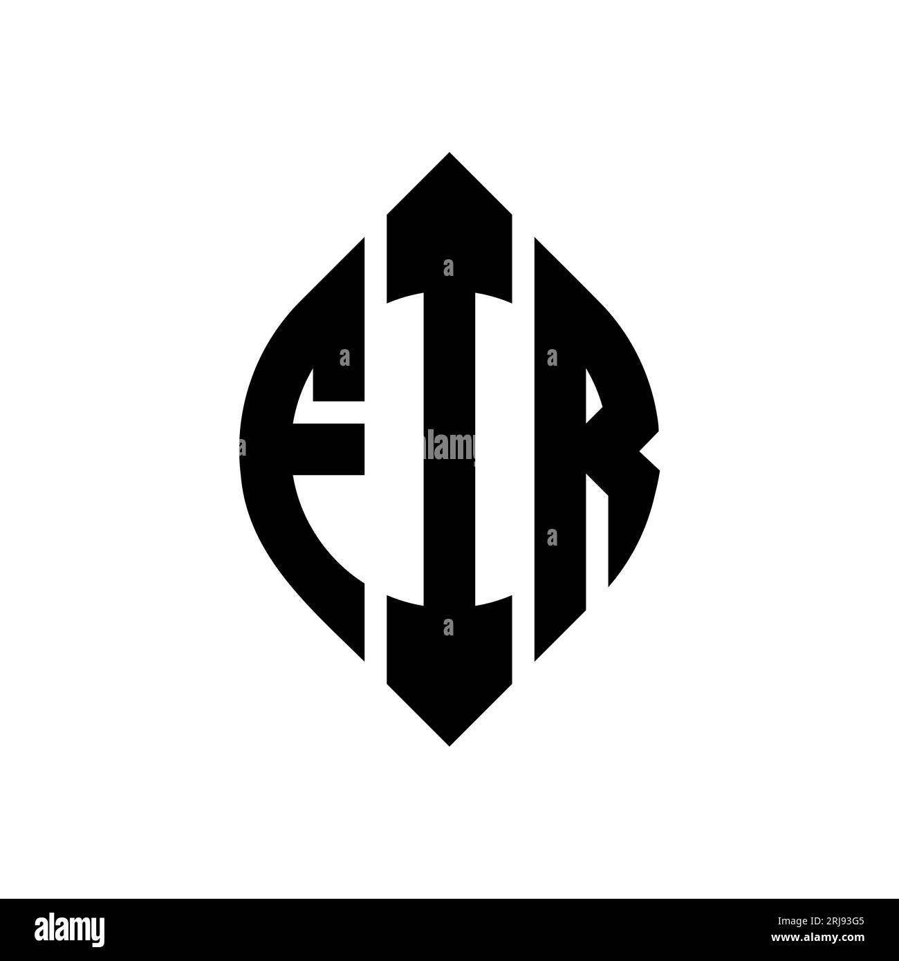 FIR circle letter logo design with circle and ellipse shape. FIR ...