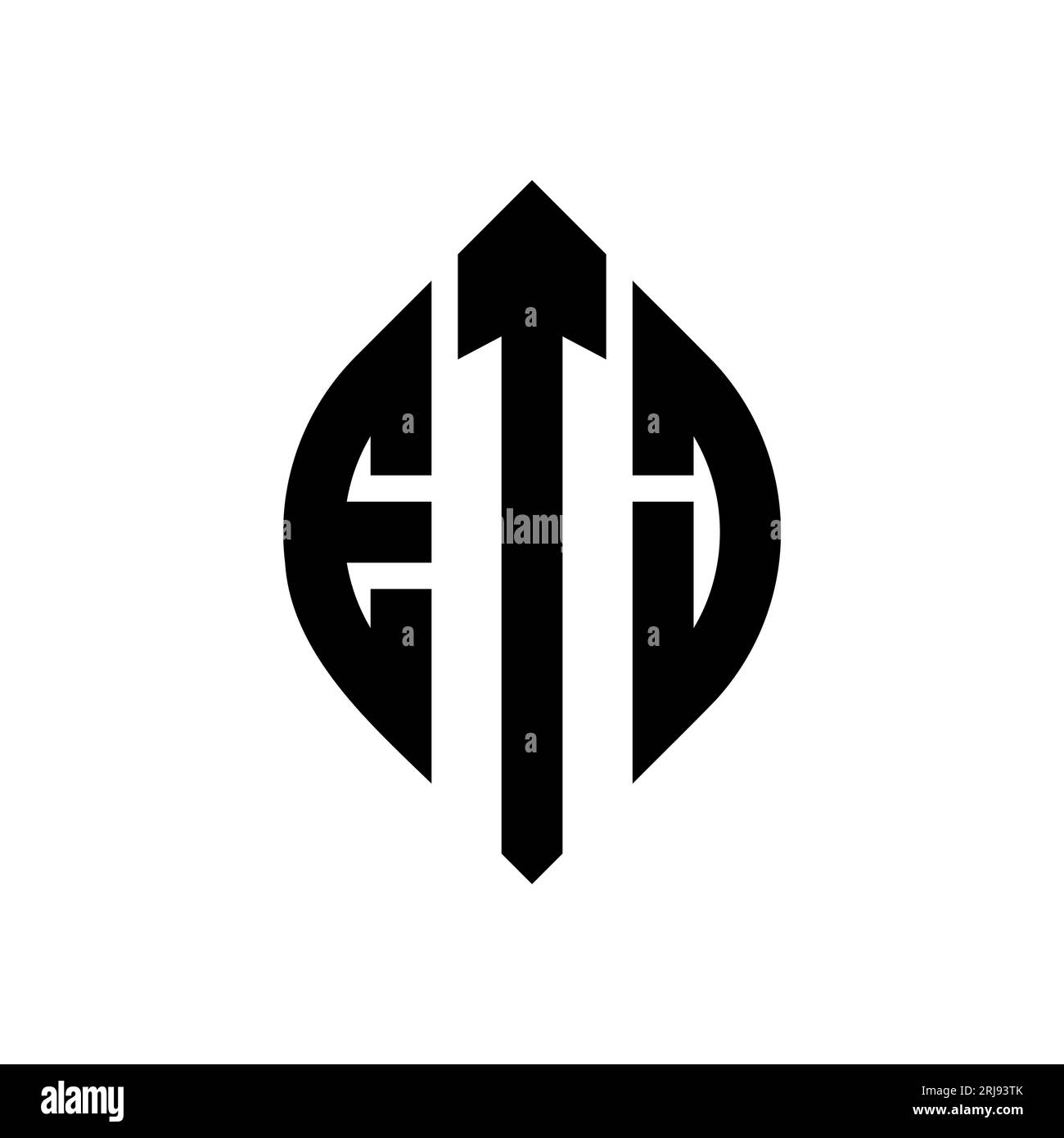 ETJ circle letter logo design with circle and ellipse shape. ETJ ...