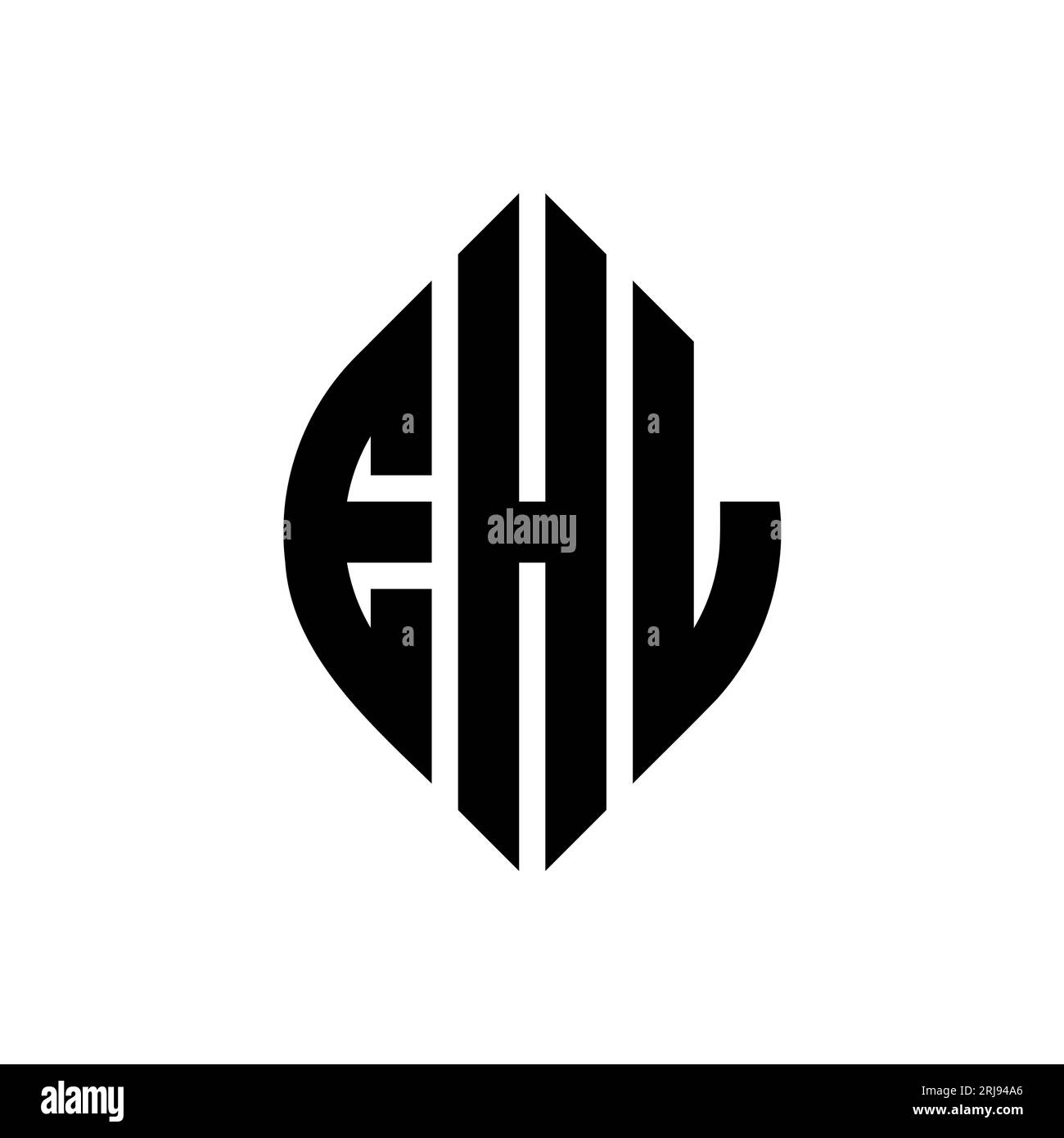 EHL circle letter logo design with circle and ellipse shape. EHL ...
