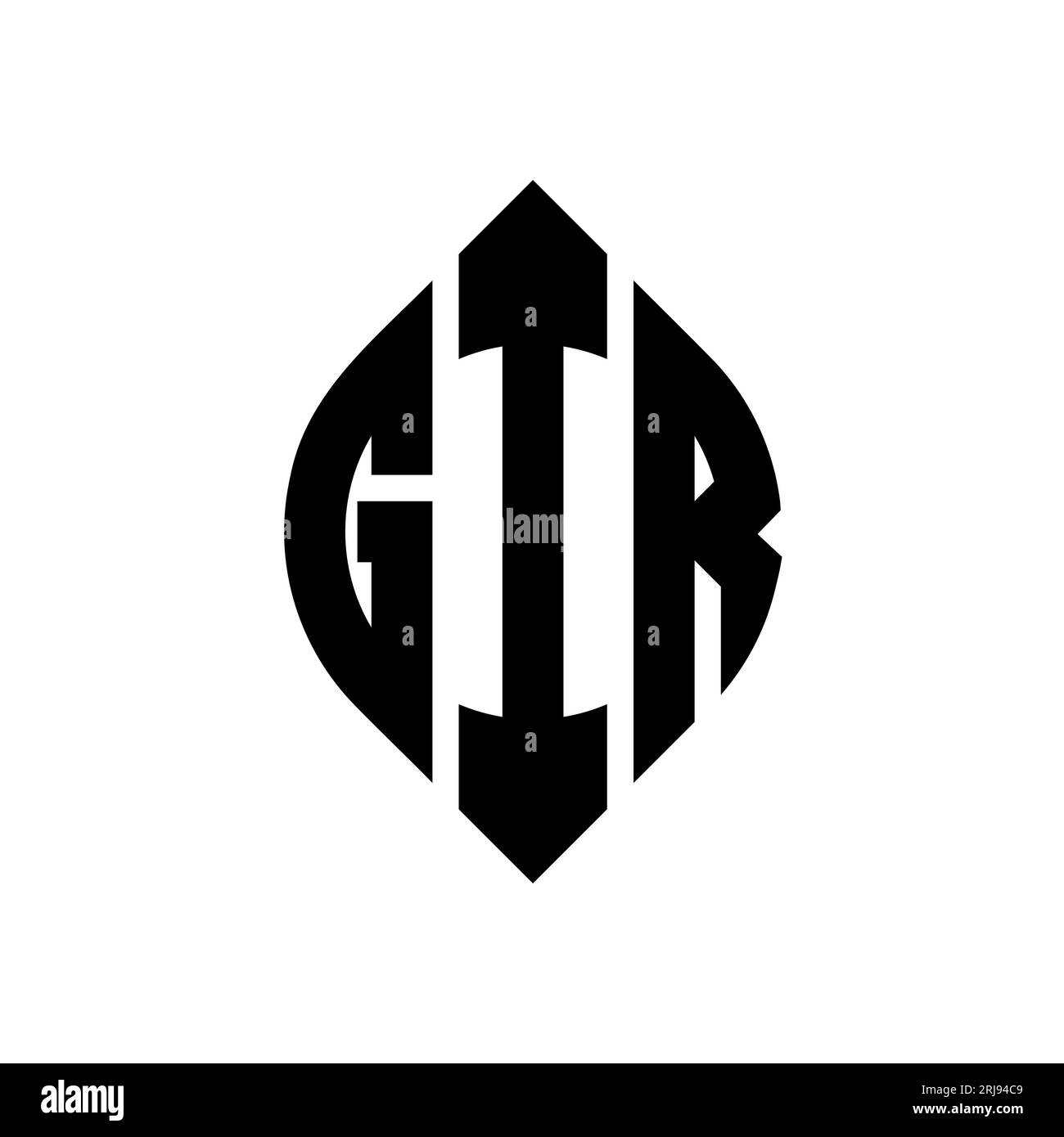 GIR circle letter logo design with circle and ellipse shape. GIR ...